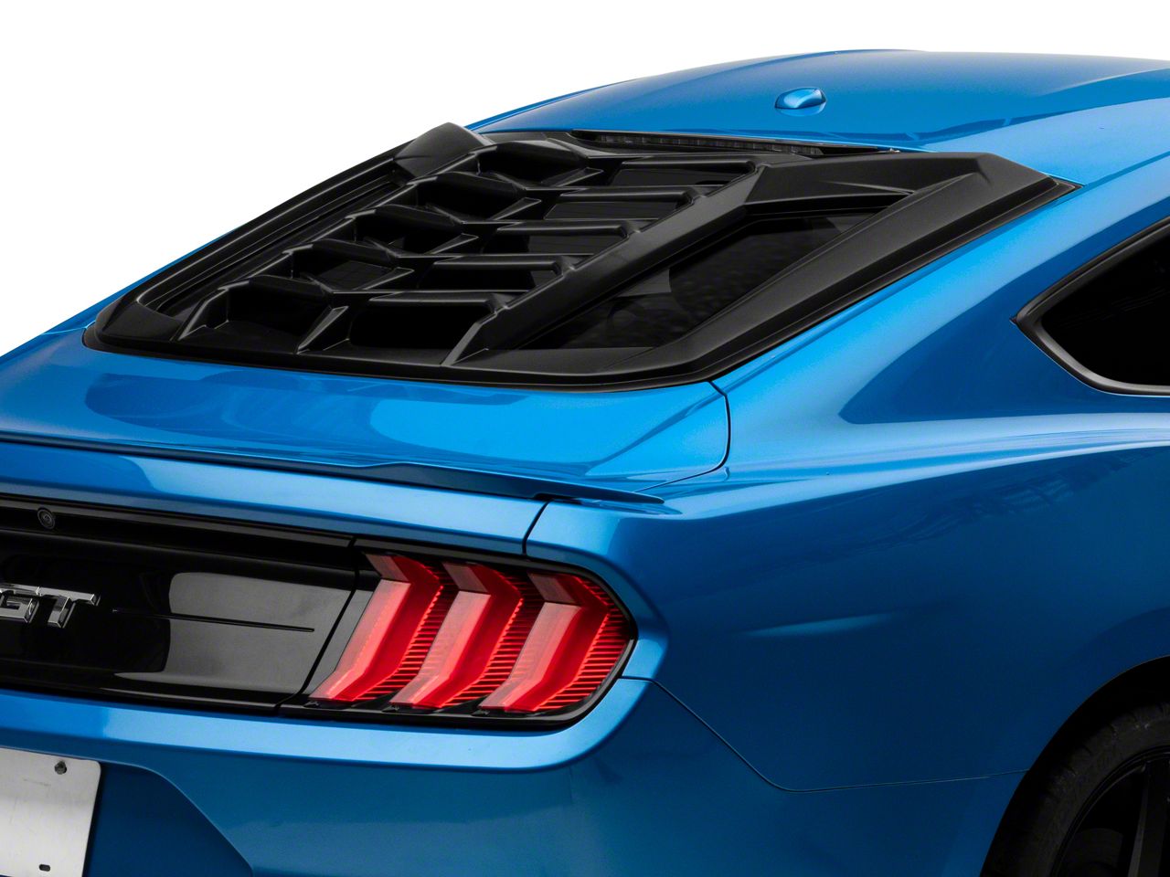 Mustang V3R Style Rear Window Louvers; Matte Black (15-23 Mustang ...