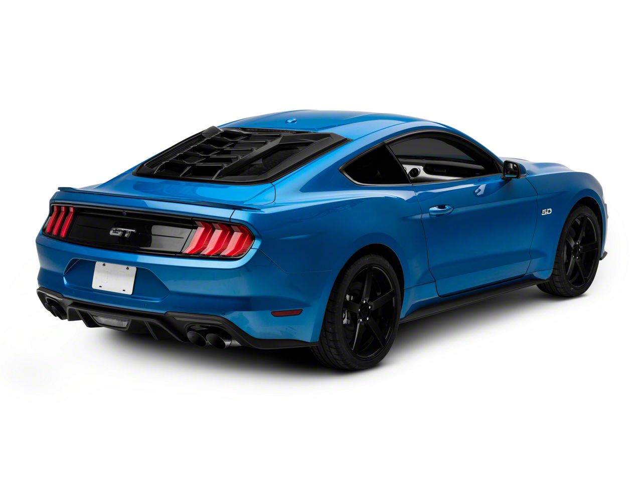 Mustang V3R Style Rear Window Louvers; Matte Black (15-23 Mustang ...