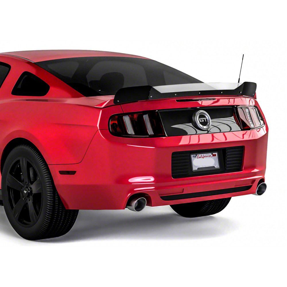 Mustang V3R Wicker Bill Rear Spoiler Add-On; Matte Black Vinyl (10-14 ...