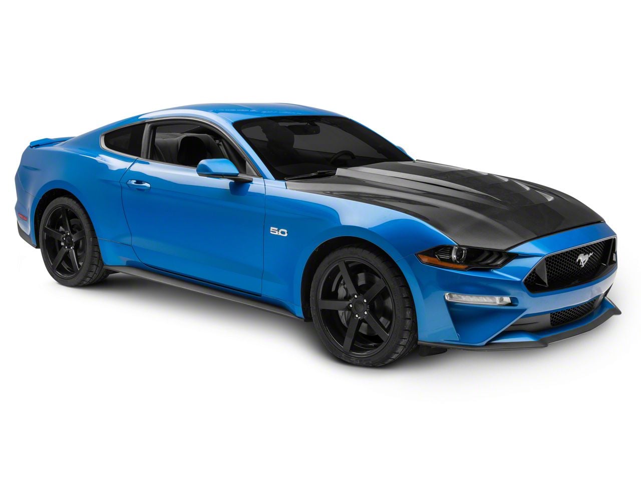 Mustang V6R Style Hood; Carbon Fiber (18-23 Mustang GT, EcoBoost ...