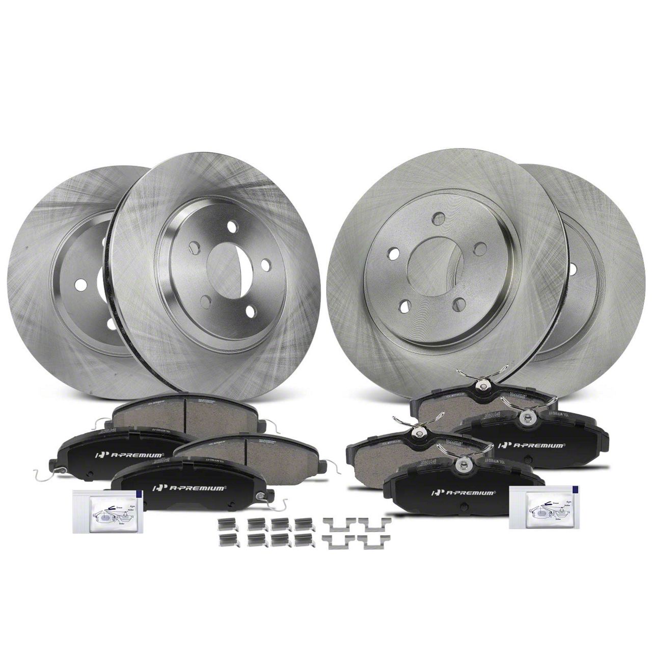 Mustang Vented Brake Rotor and Pad Kit; Front and Rear (05-10 Mustang ...