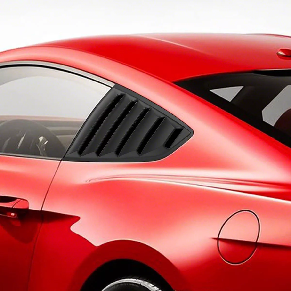 Mustang Vintage Style Quarter Window Louvers; Matte Black (15-23 ...