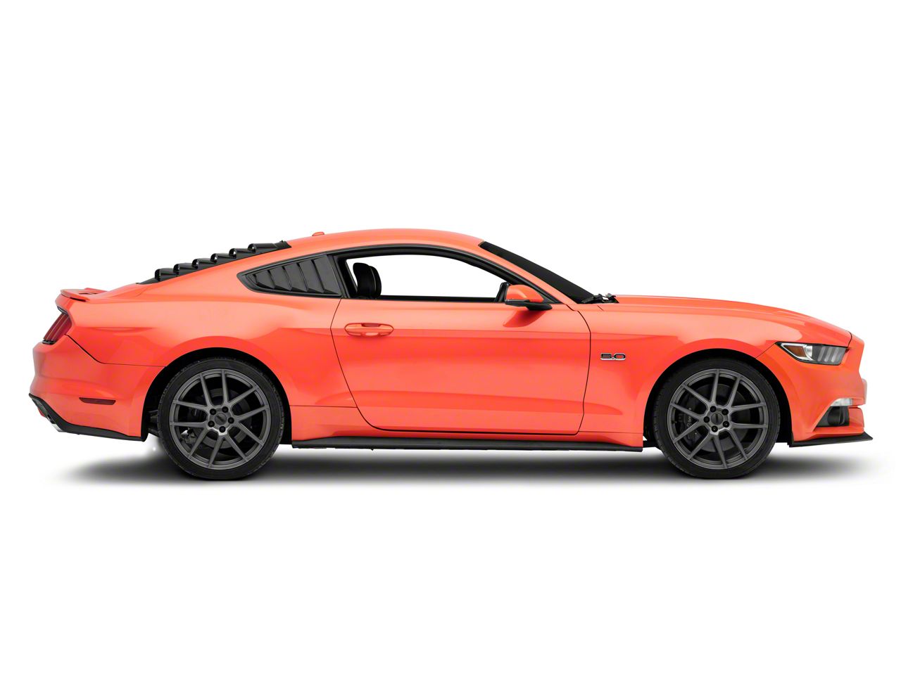 Mustang Vintage Style Rear Window and Quarter Window Louver Kit; Matte ...