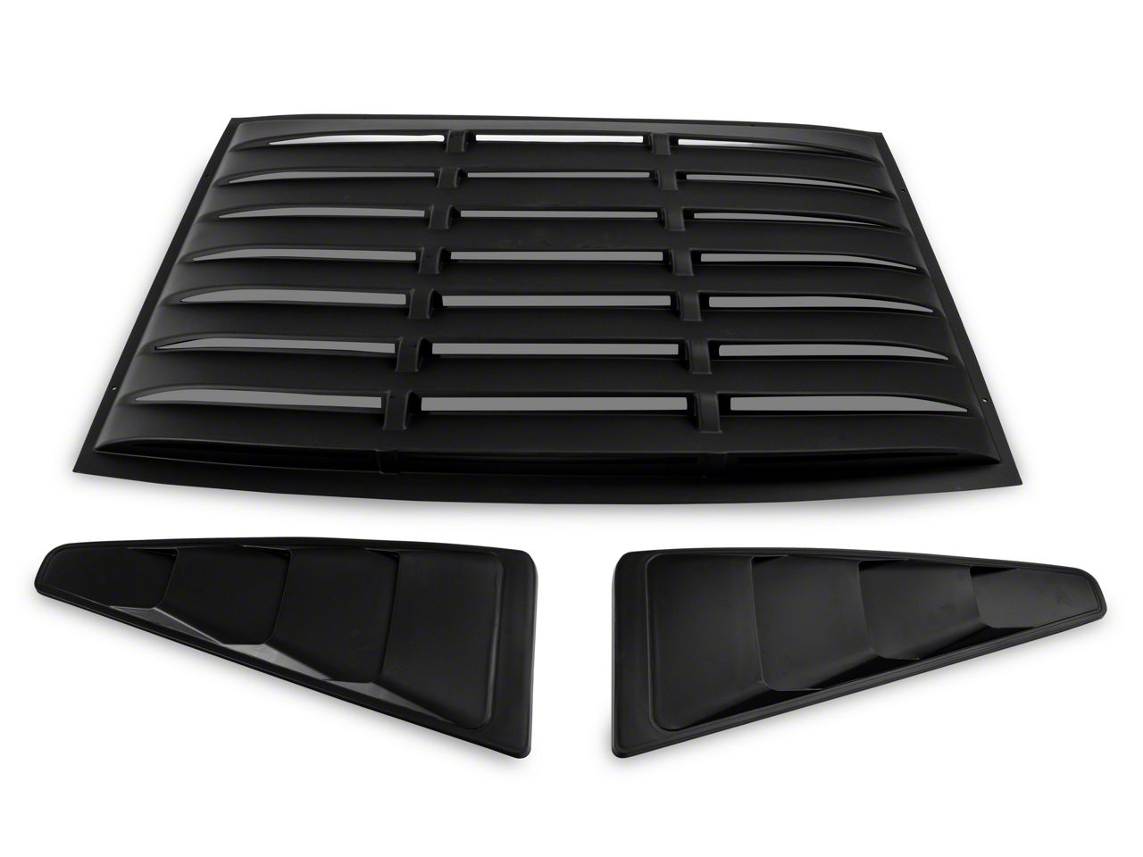 Mustang Vintage Style Rear Window and Quarter Window Louver Kit; Matte ...