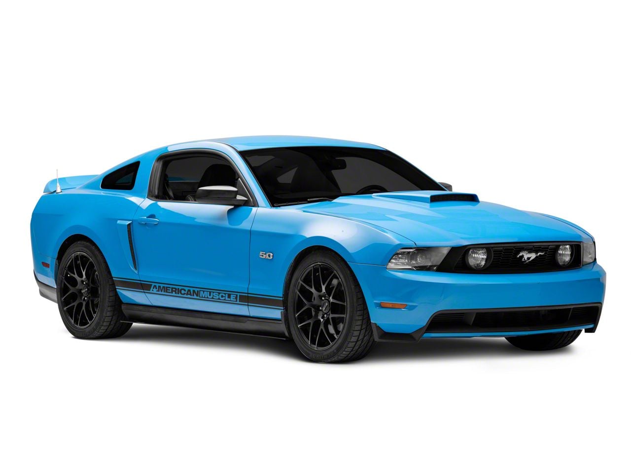 Mustang VZ Style Side Skirt Splitters; Gloss Carbon Fiber (05-14 ...
