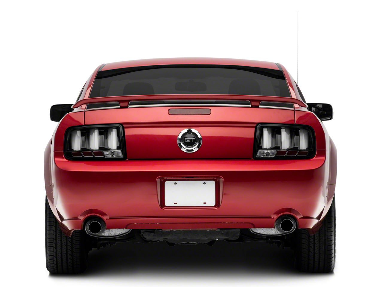 Mustang White Light Bar LED Tail Lights; Black Housing; Clear Lens (05 ...