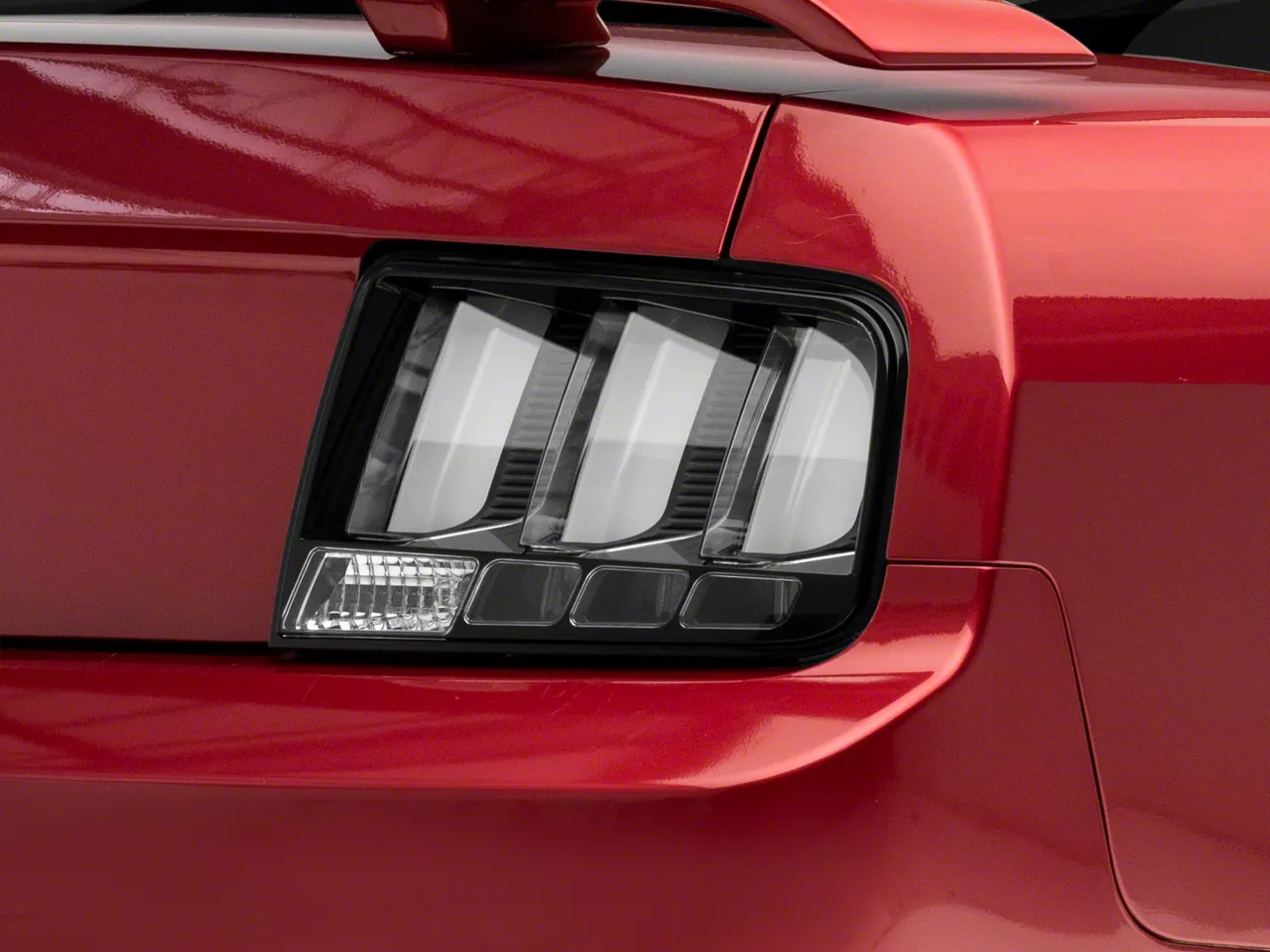 Mustang White Light Bar LED Tail Lights; Black Housing; Clear Lens (05 ...