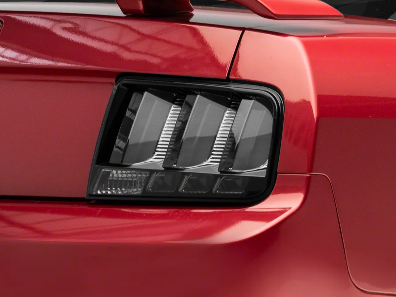 Mustang White Light Bar LED Tail Lights; Black Housing; Smoked Lens (05 ...