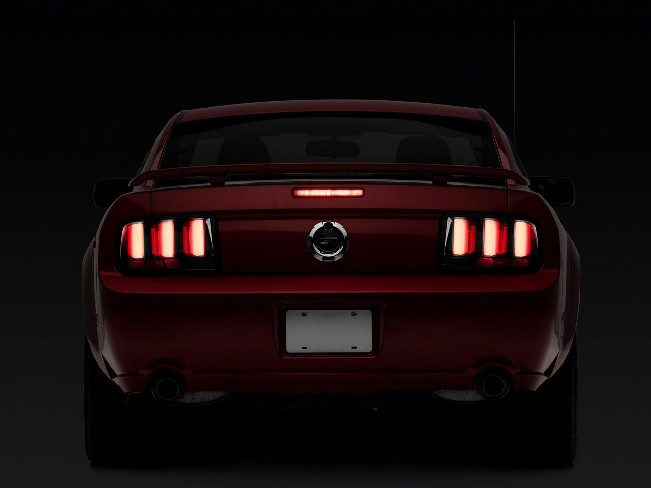Mustang White Light Bar LED Tail Lights; Black Housing; Smoked Lens (05 ...