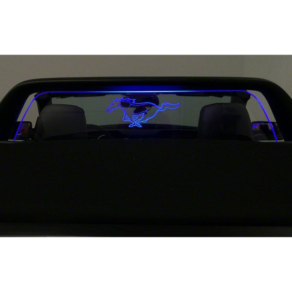 Mustang Wind Deflector with Running Pony; Blue (11-14 Mustang ...