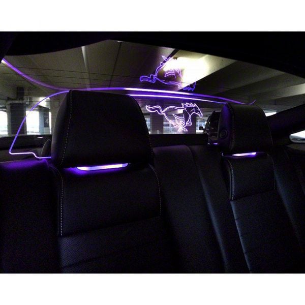 Mustang Wind Deflector with Running Pony; Blue (11-14 Mustang Coupe ...