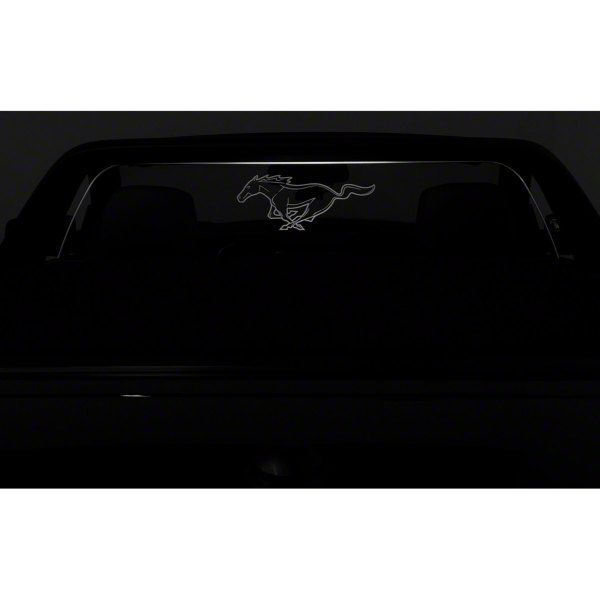 Mustang Wind Deflector with Running Pony; White (11-14 Mustang ...