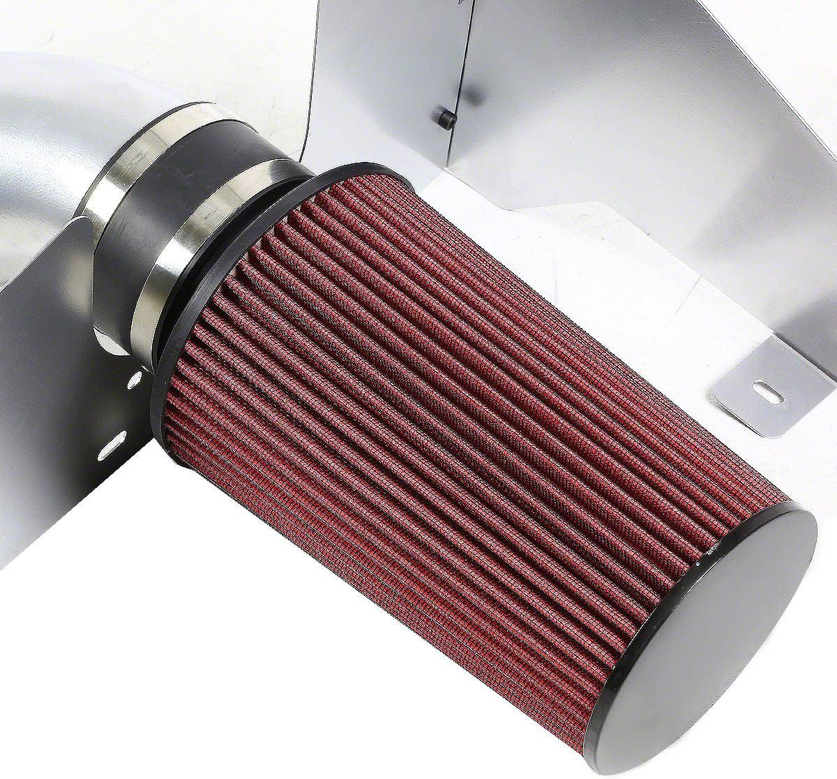 Mustang Aluminum Cold Air Intake with Red Filter and Heat Shield ...