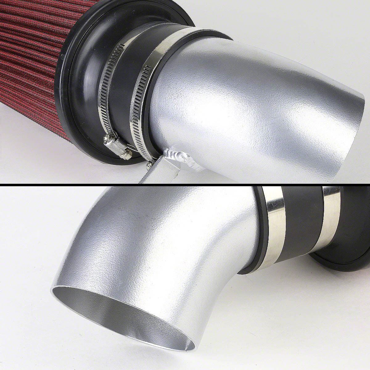 Mustang Aluminum Cold Air Intake with Red Filter and Heat Shield ...