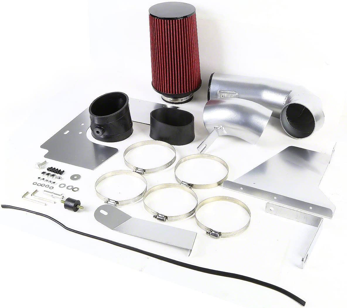 Mustang Aluminum Cold Air Intake with Red Filter and Heat Shield ...