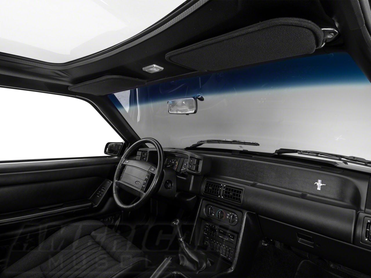 OPR Mustang Cloth Sun Visors; Black 95500 (83-93 Mustang Coupe ...