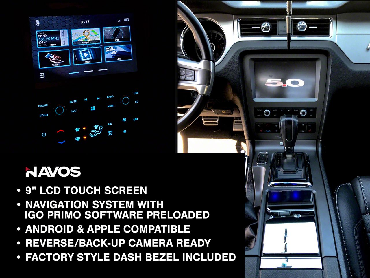 Navos Mustang OE-Style Touchscreen Navigation 406142 (10-14 Mustang ...