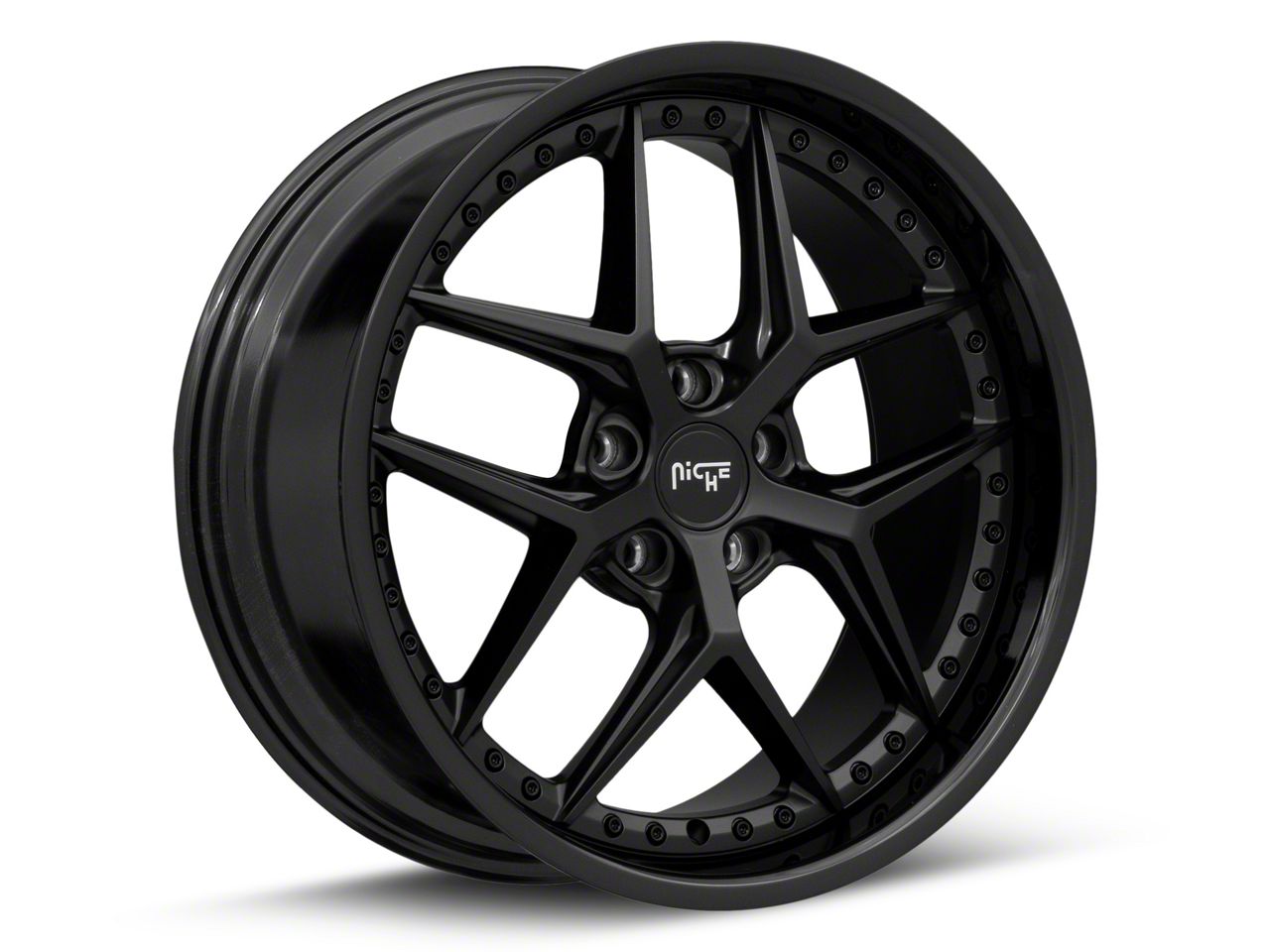 Niche Camaro Vice Gloss Black with Matte Black Lip Wheel; 20x9; 35mm ...