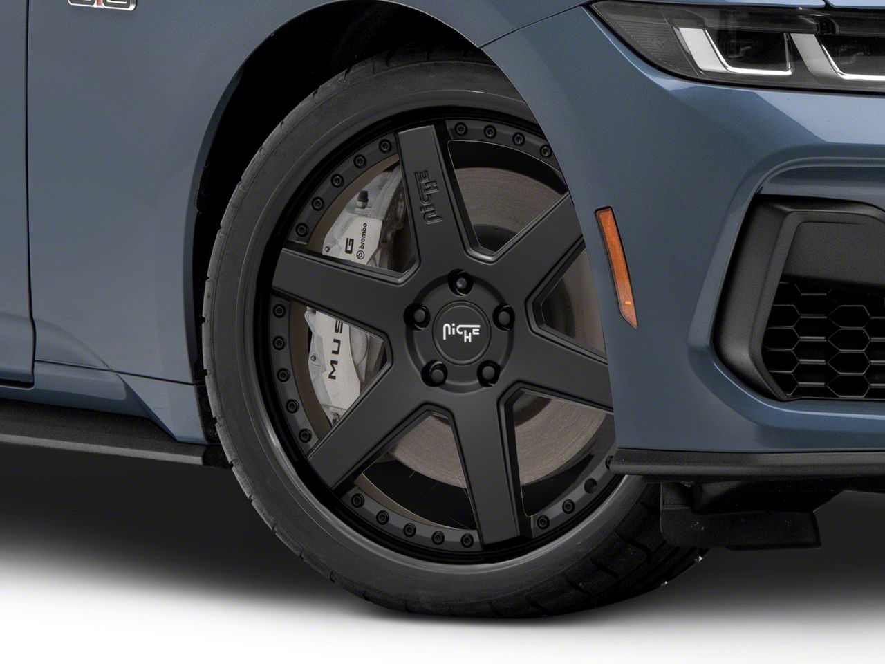 Niche Mustang Altair Gloss Black with Matte Black Lip Wheel; 20x9; 35mm ...