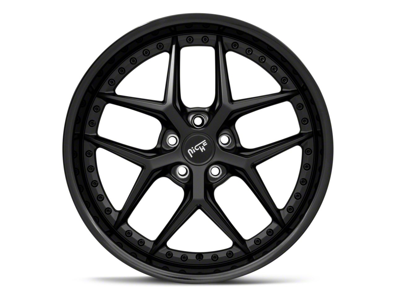Niche Charger Vice Gloss Black with Matte Black Wheel; 20x9; 18mm ...