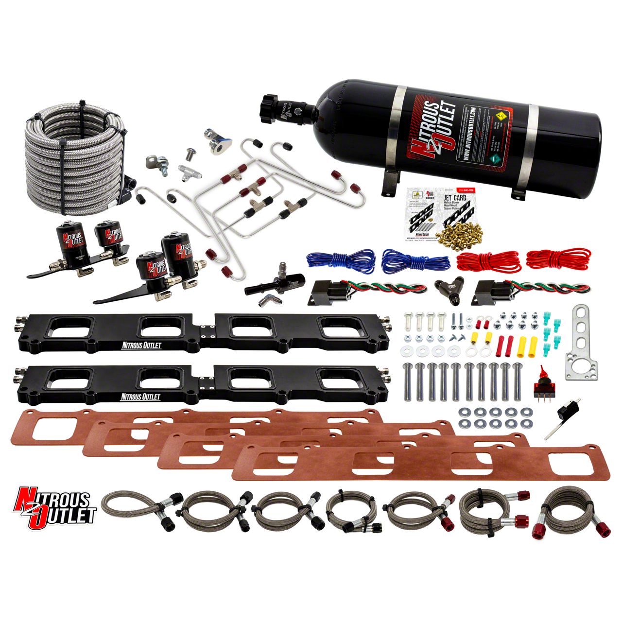 Nitrous Outlet Challenger Whipple 3.0 Blower Spacer Plate System; 15 lb ...