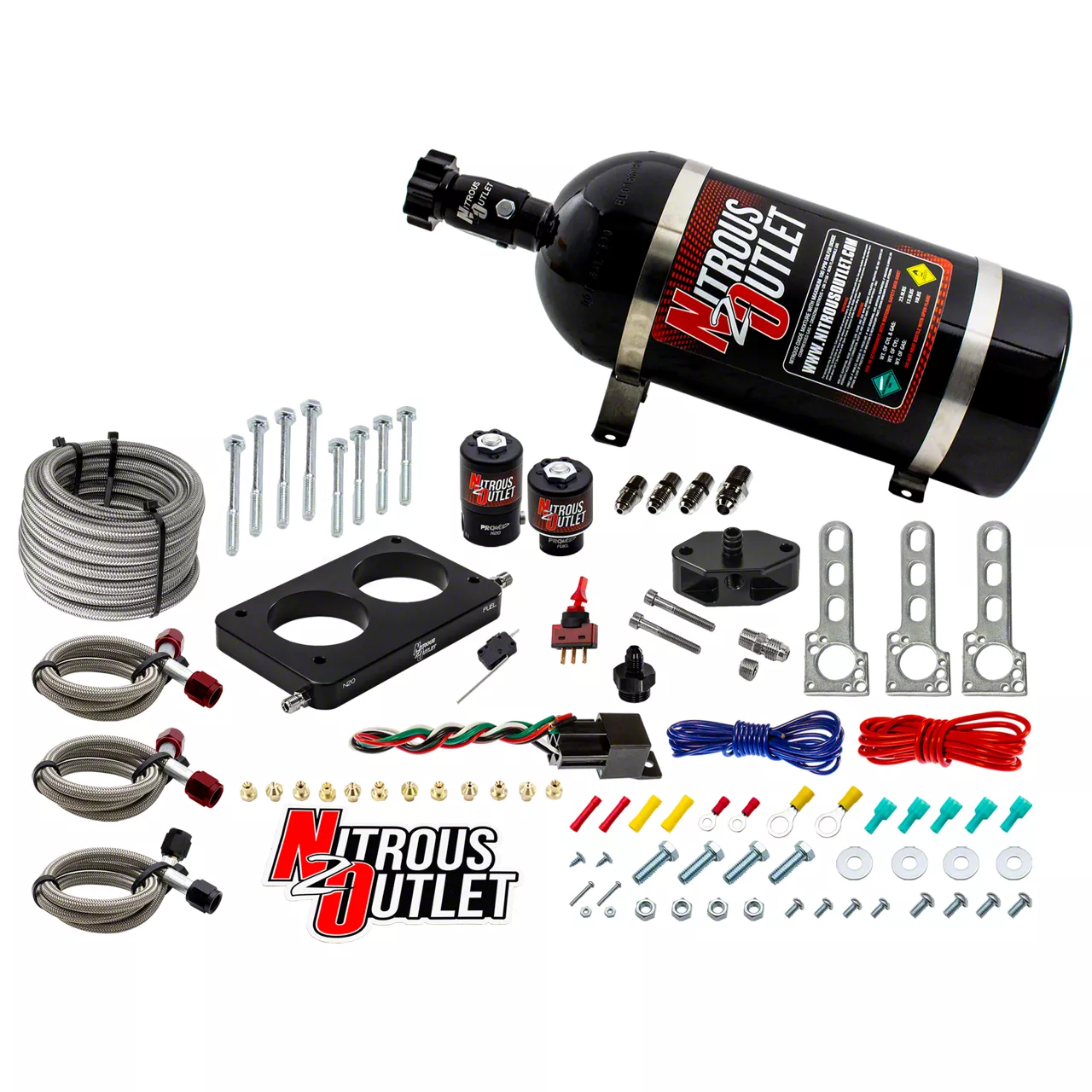 Nitrous Outlet Mustang Plate System; 10 lb. Bottle 00-10142-10 (05-10 ...