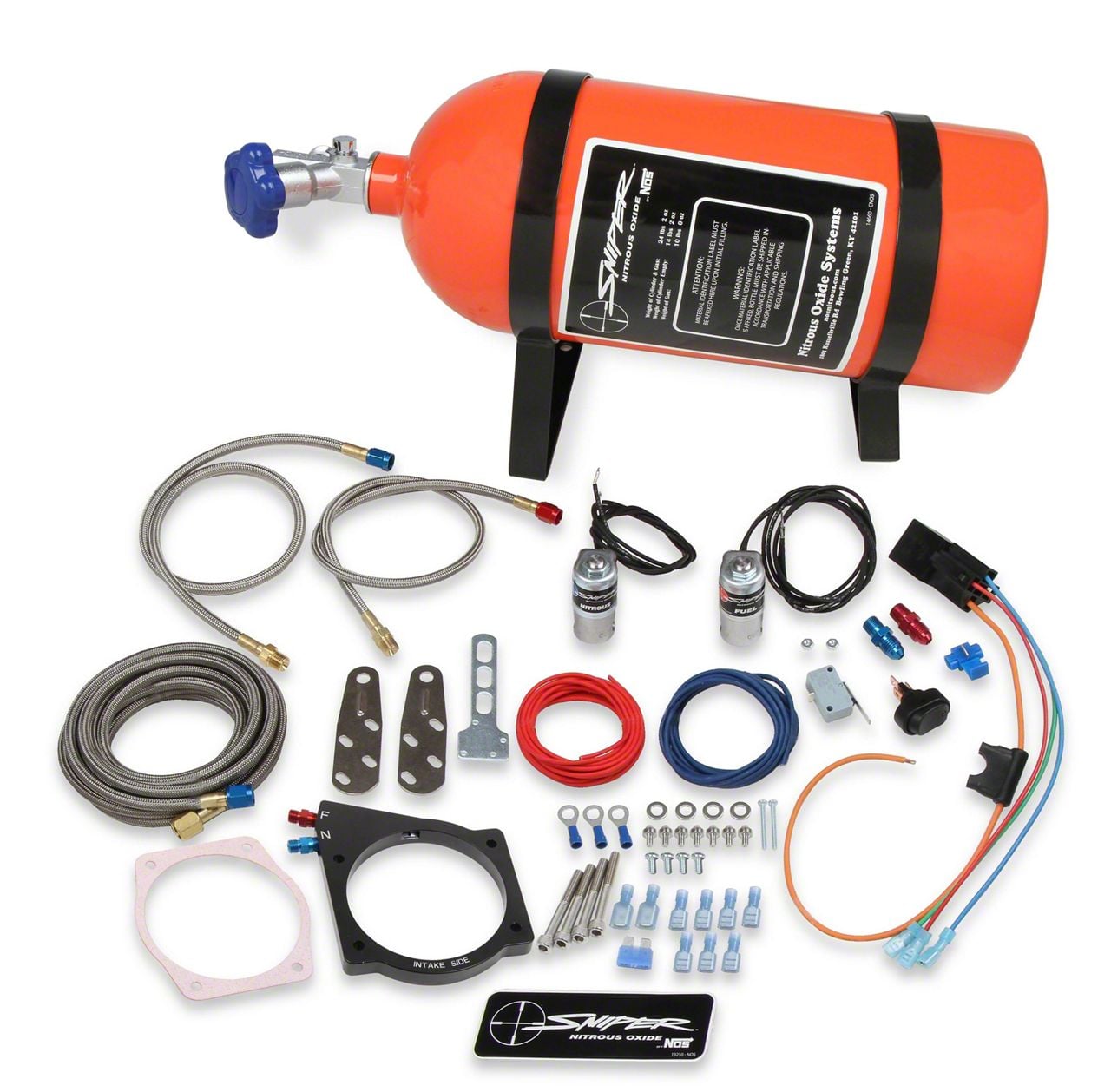 NOS Camaro Sniper Wet Nitrous System for 102mm or 105mm 4-Bolt Throttle ...