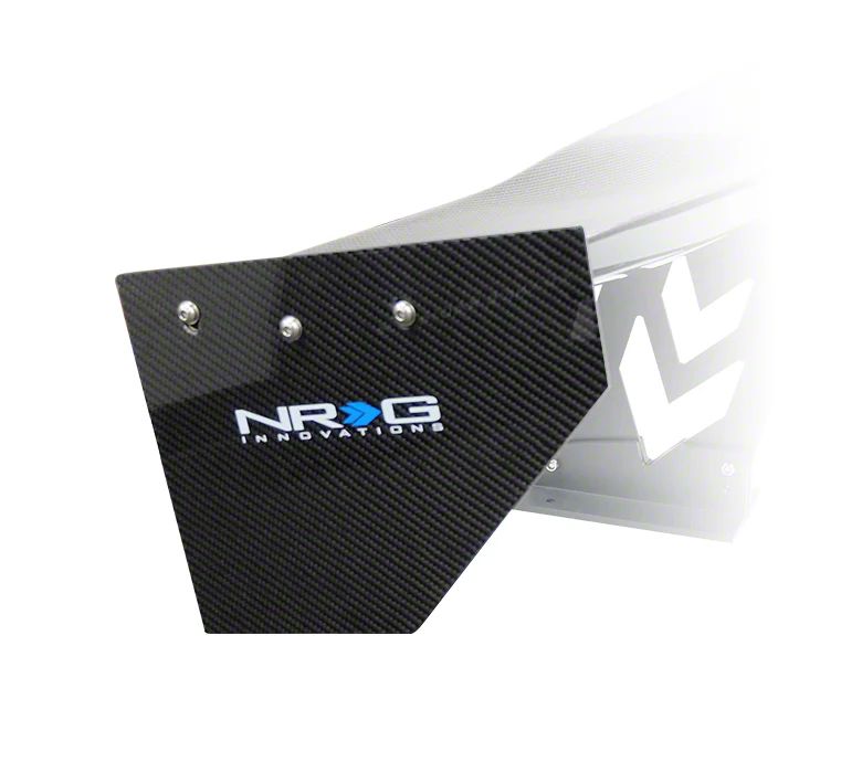 NRG Innovations Corvette 59-Inch Rear Spoiler Large End Plate; Carbon ...