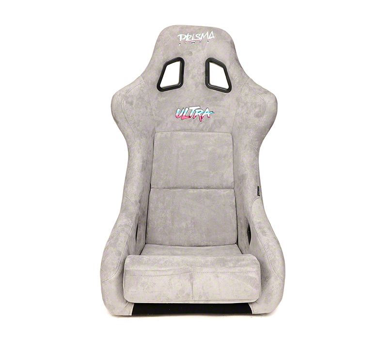 NRG Innovations Corvette Prisma Ultra Large Bucket Seat; Gray Alcantara ...