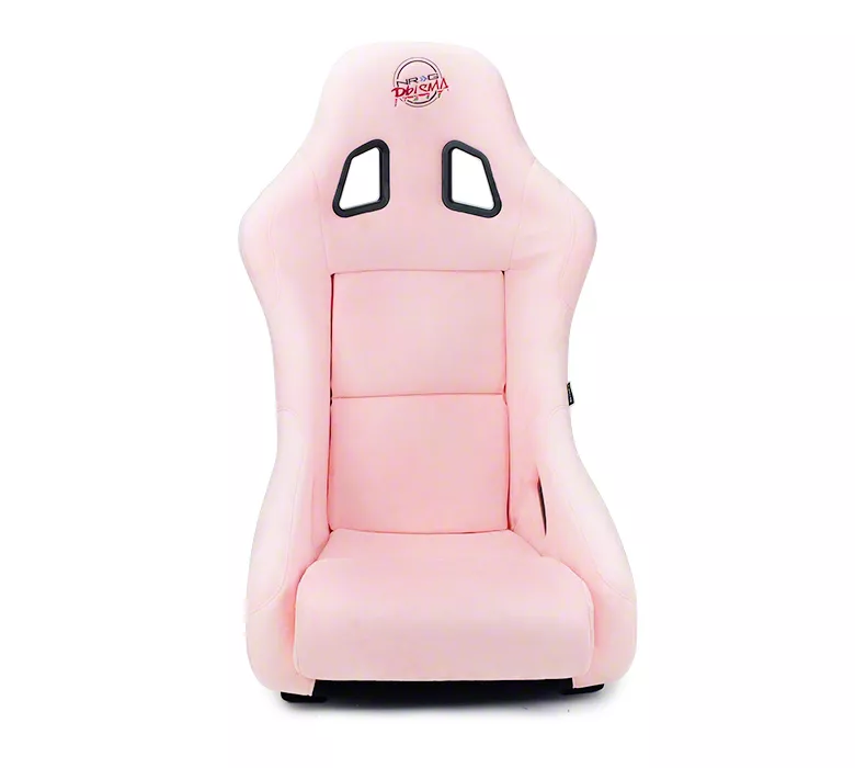 NRG Innovations Mustang Prisma Medium Bucket Seat; Pink Alcantara Vegan ...