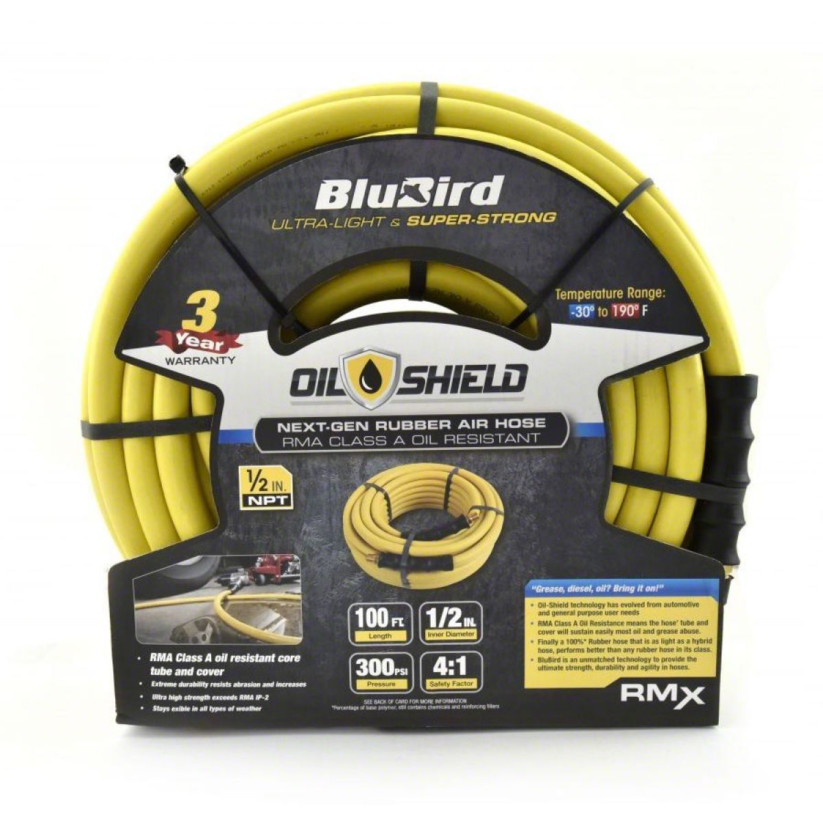 OilShield Universal AM Rubber Air Hose Assembly; 1/2-Inch x 100-Foot ...