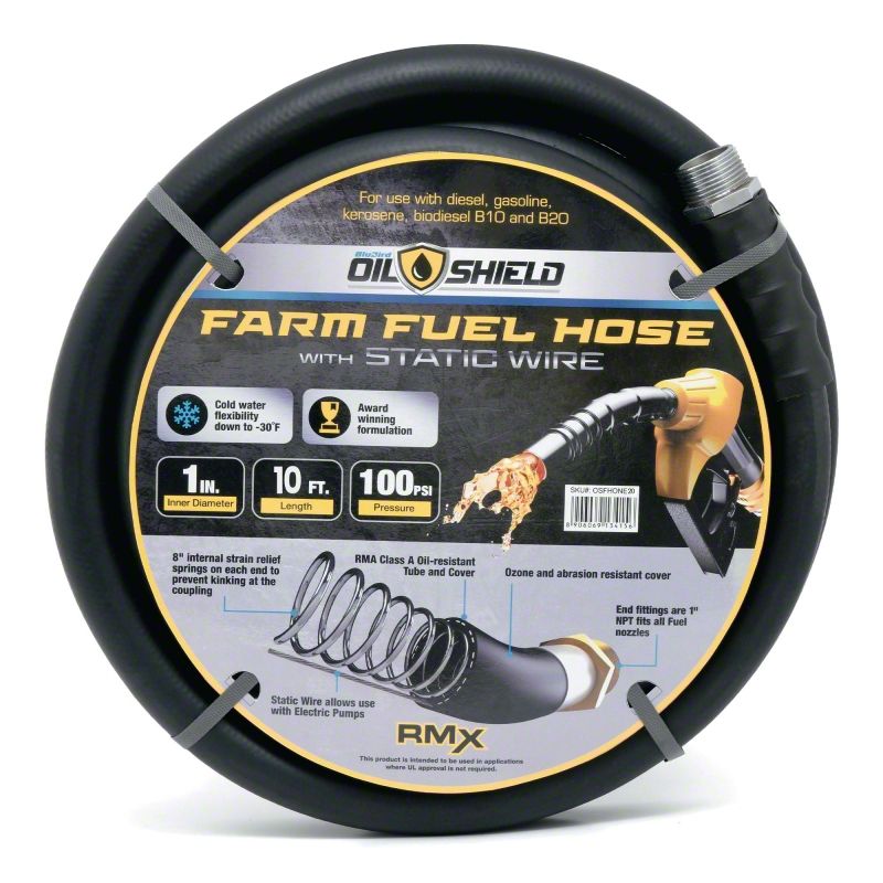 OilShield Universal AM Rubber Farm Fuel Transfer Hose with Static Wire ...