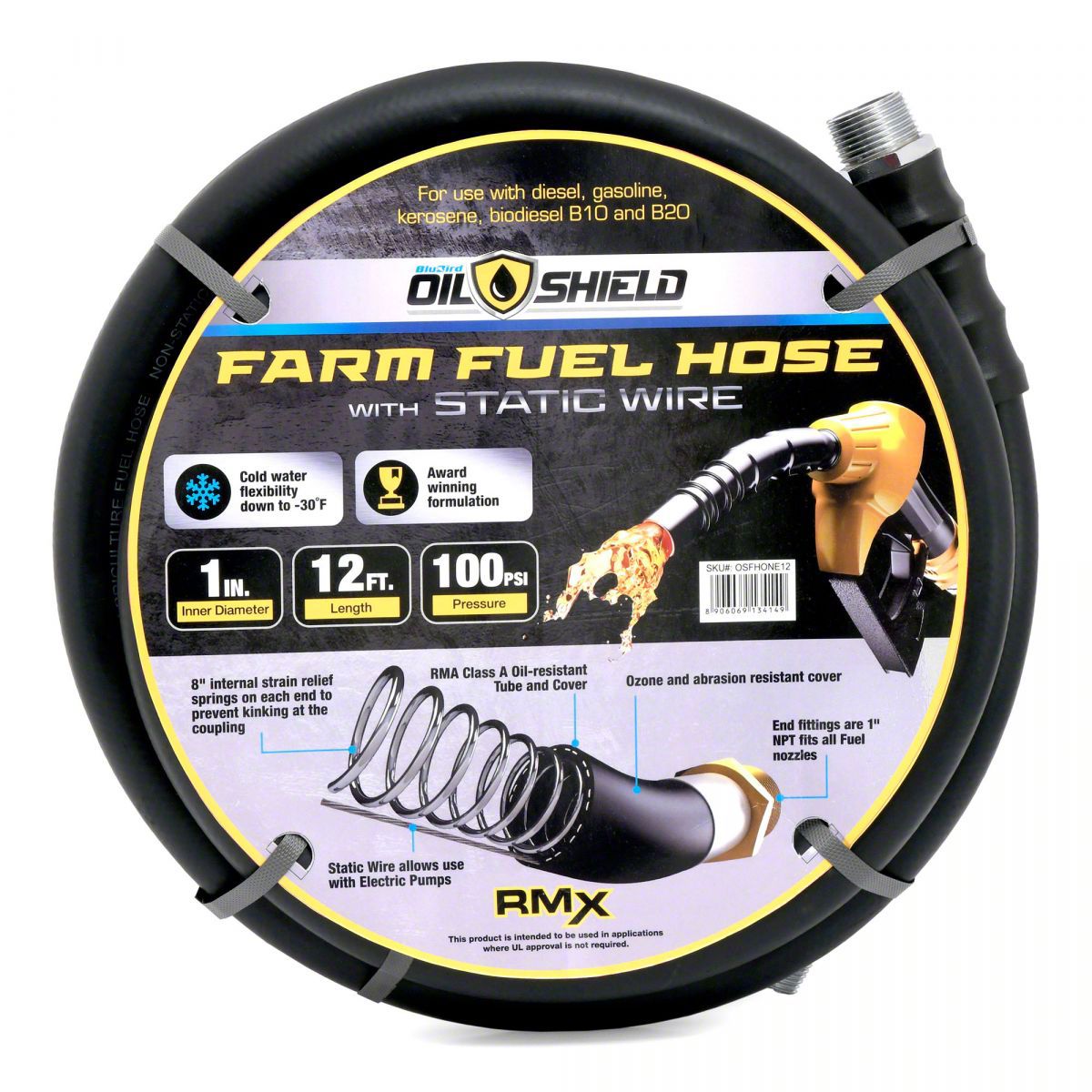 OilShield Universal AM Rubber Farm Fuel Transfer Hose with Static Wire ...