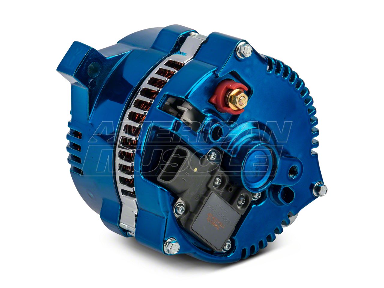 PA Performance Mustang Alternator; 130 Amp; Blue 1704CB (94-95 Mustang ...