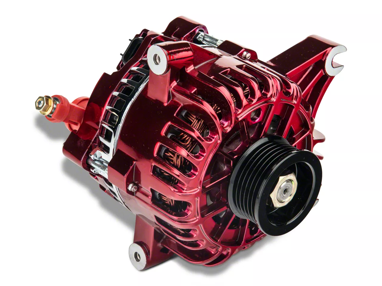 PA Performance Mustang Alternator; 130 Amp; Red 2264CR (99-04 Mustang ...