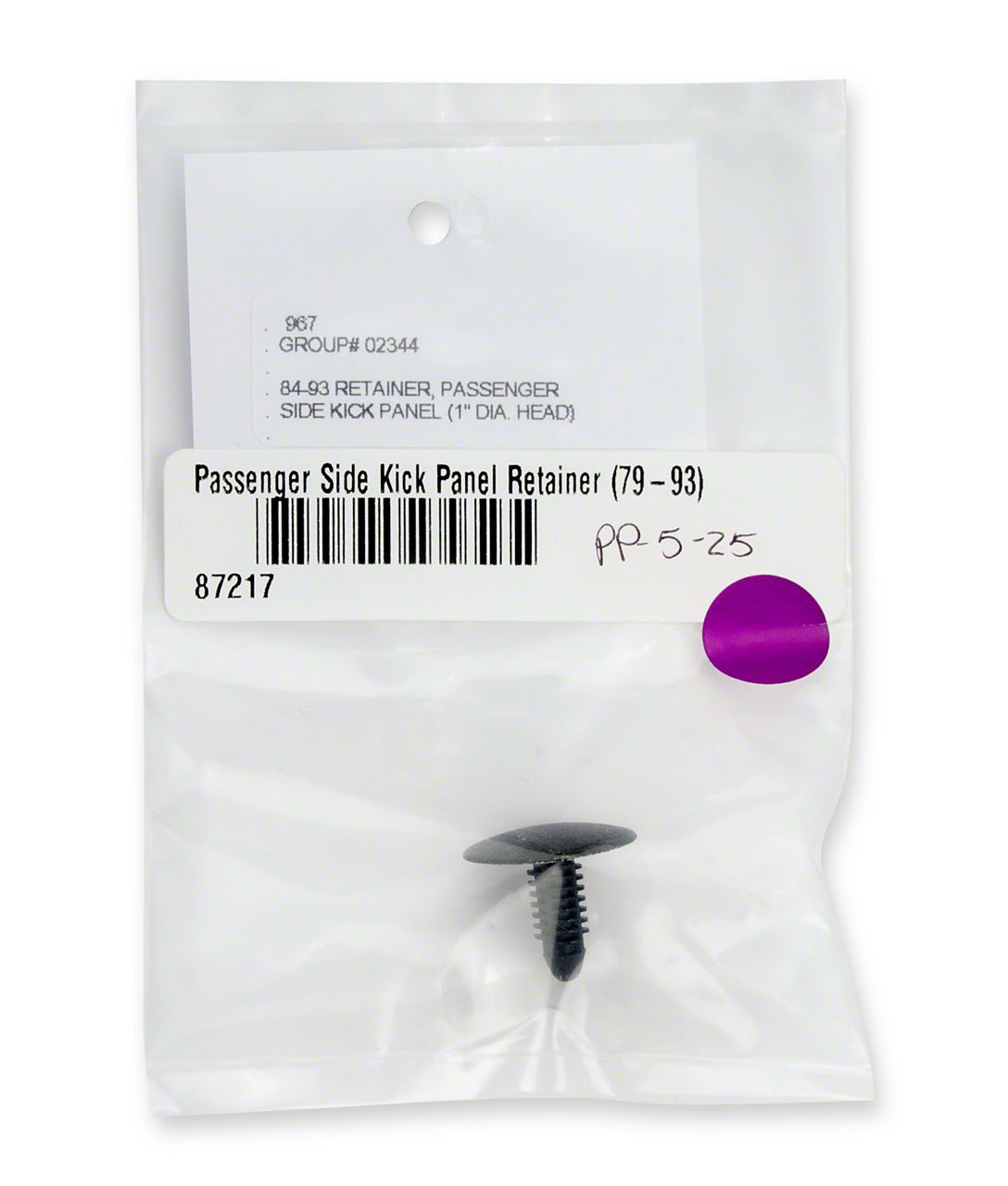 OPR Mustang Kick Panel Retainer; Passenger Side 87217 (79-93 Mustang ...