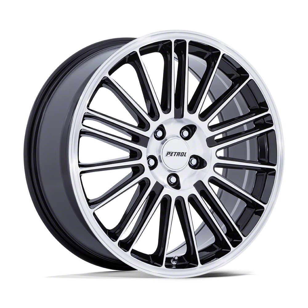 Petrol Mustang P1D Gloss Black with Machined Face Wheel; 20x8.5; 40mm ...
