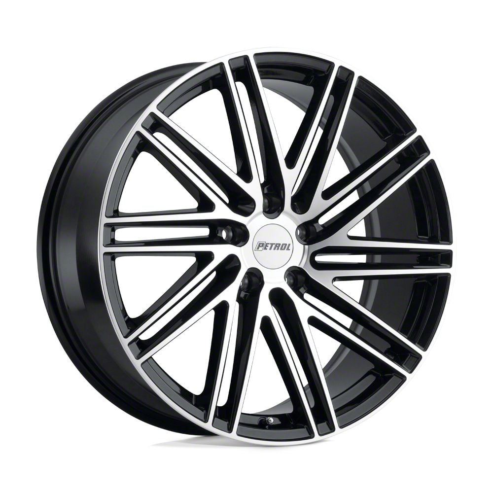 Petrol Mustang P1C Gloss Black with Machined Face Wheel; 18x8; 40mm ...