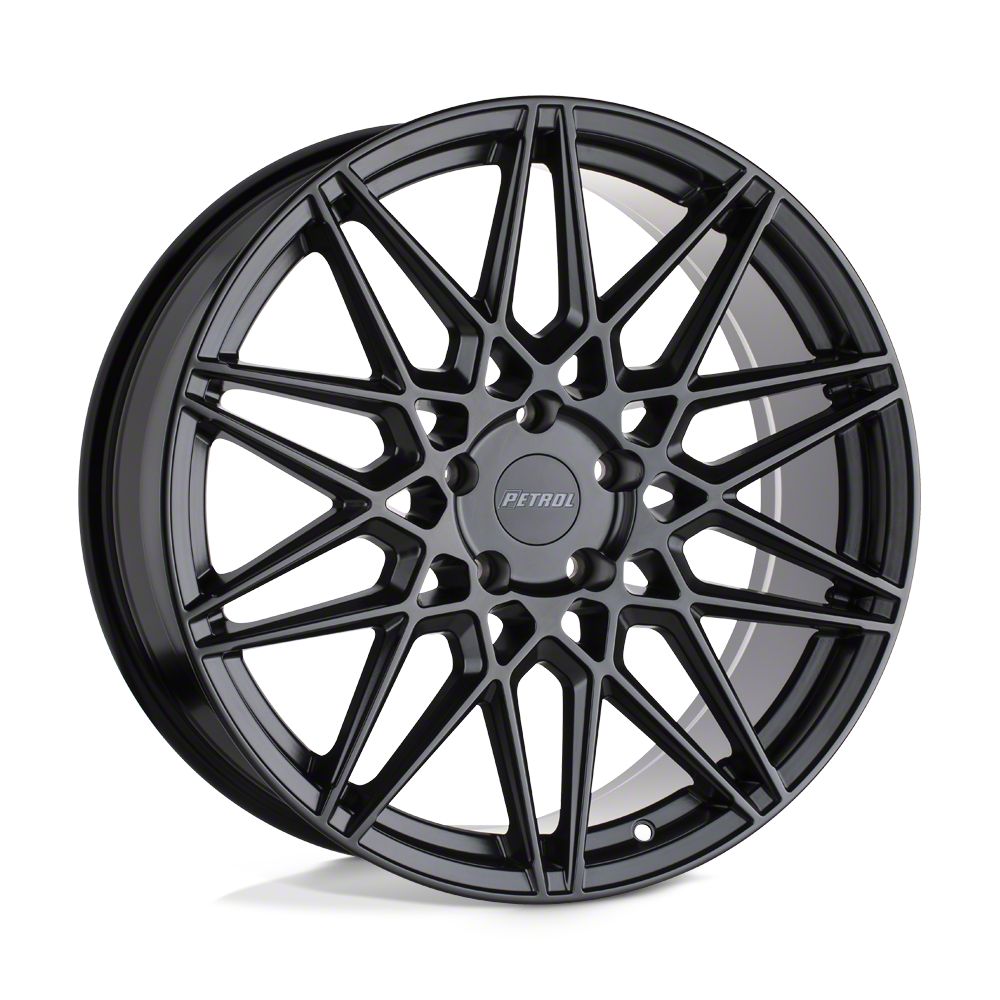 Petrol Mustang P3C Semi Gloss Black Wheel; 18x8; 40mm Offset ...