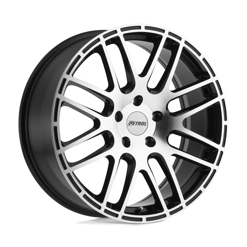 Petrol Mustang P6A Gloss Black with Machined Cut Face Wheel; 17x7.5 ...