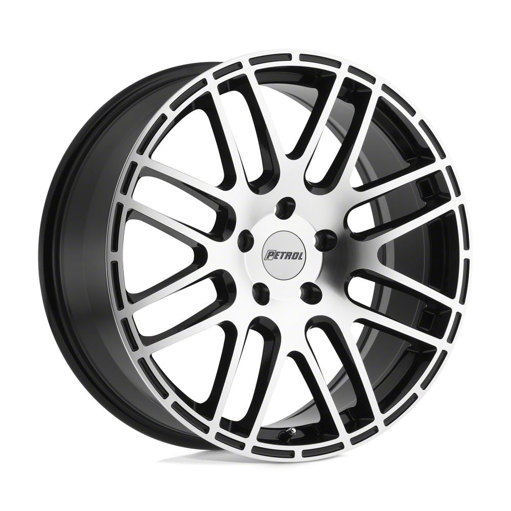 Petrol Mustang P6A Gloss Black with Machined Cut Face Wheel; 18x8; 40mm ...
