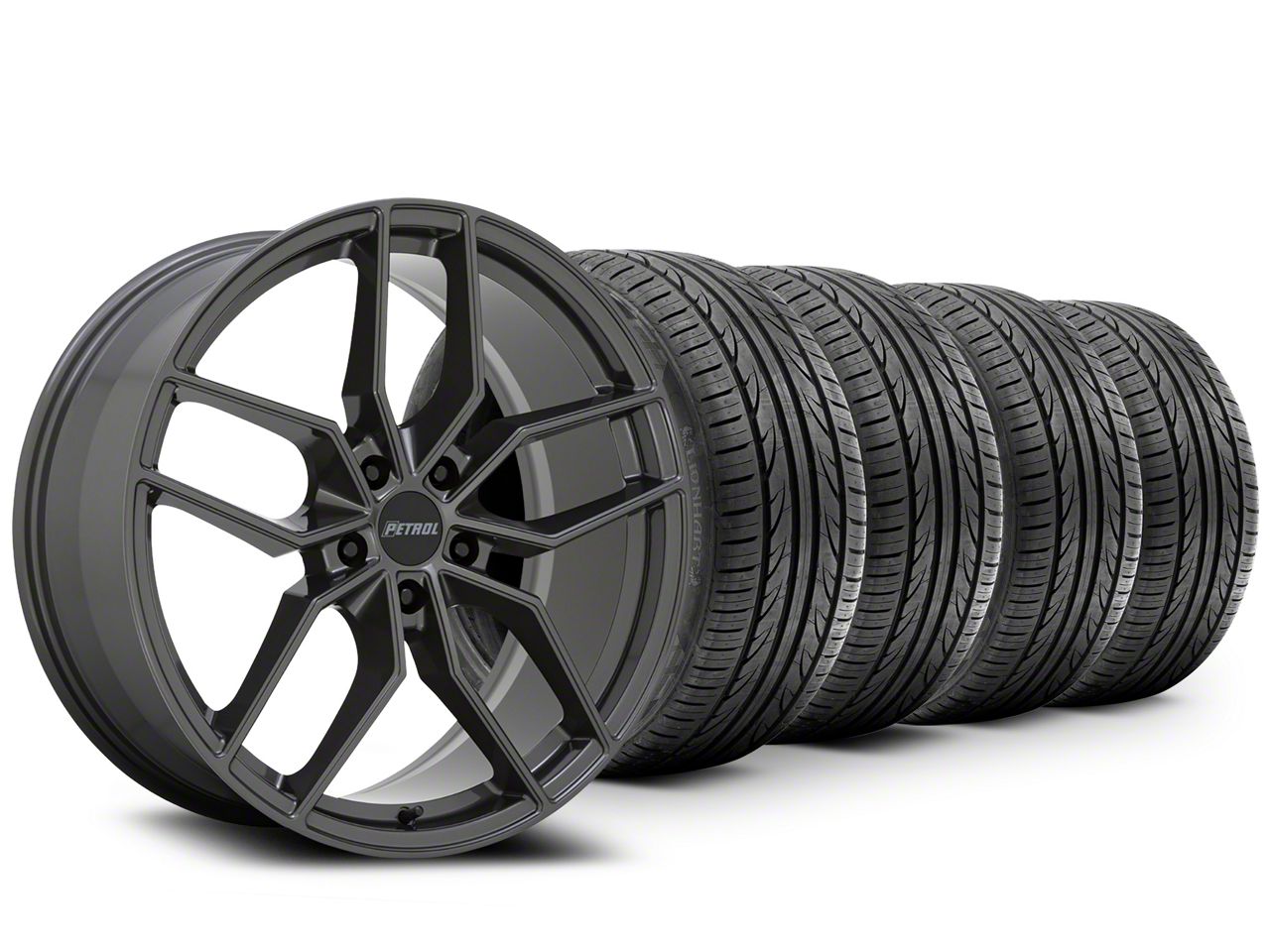 Charger 18x8 Petrol P5C & Lionhart All-Season LH-503 Tire Package (11 ...