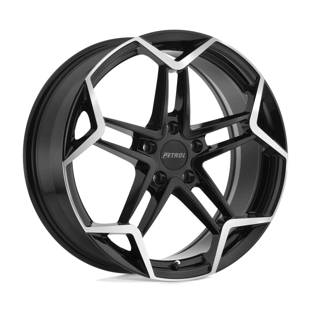 Petrol Mustang P1A Gloss Black with Machined Cut Face Wheel; 18x8; 40mm ...