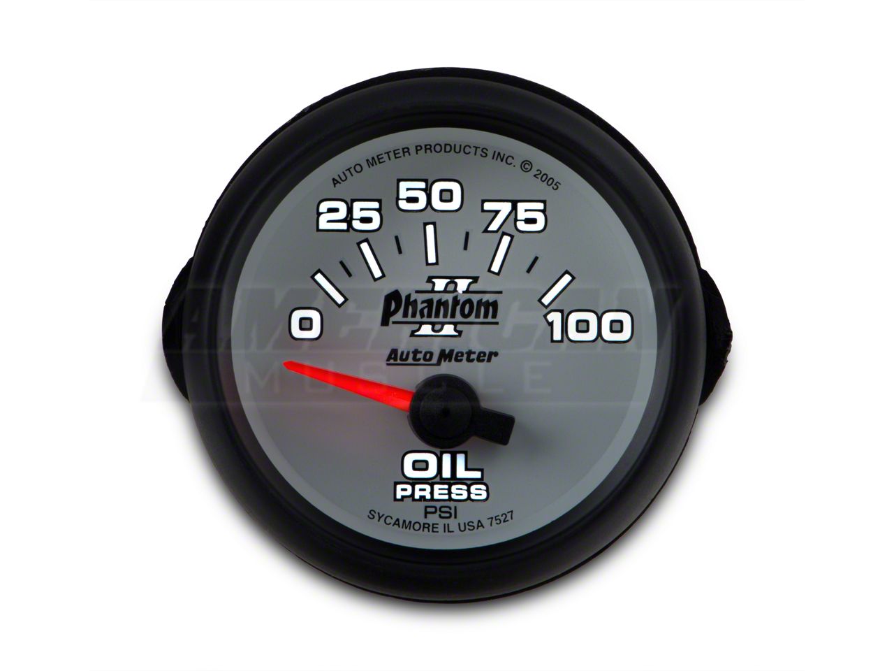 Auto Meter Mustang Phantom II Series 2-1/16-Inch Oil Pressure Gauge; 0 ...