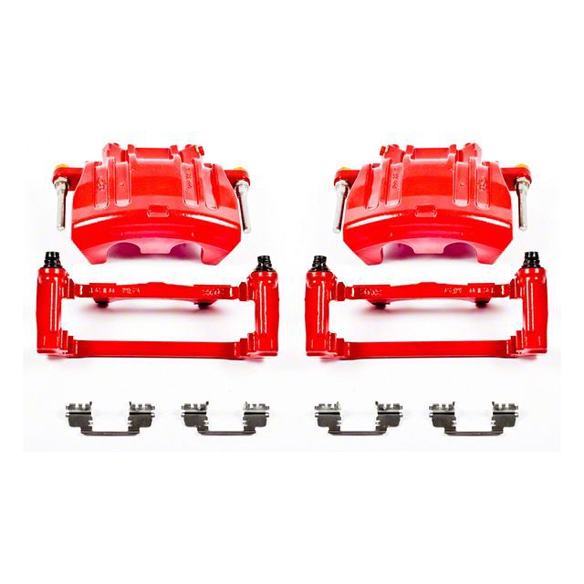 PowerStop Challenger Performance Front Brake Calipers; Red S5016A (12 ...