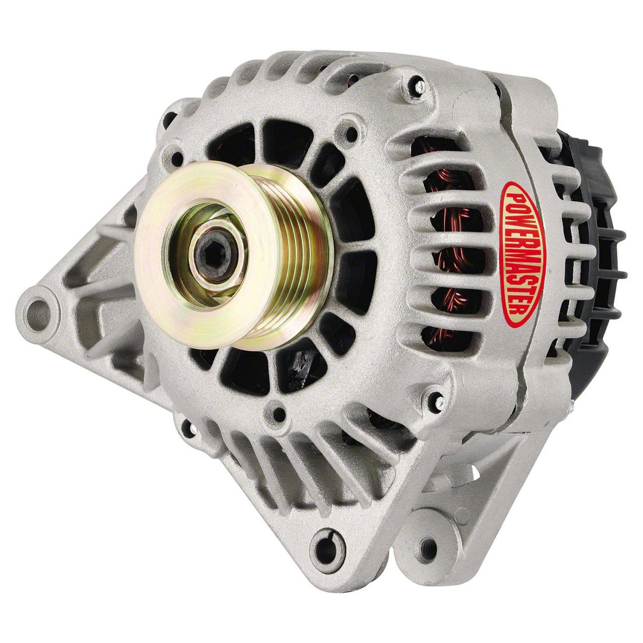 Powermaster Camaro CS130D Style Saddle Mount Alternator with 6-Groove Pulley; 165 Amp; Natural ...