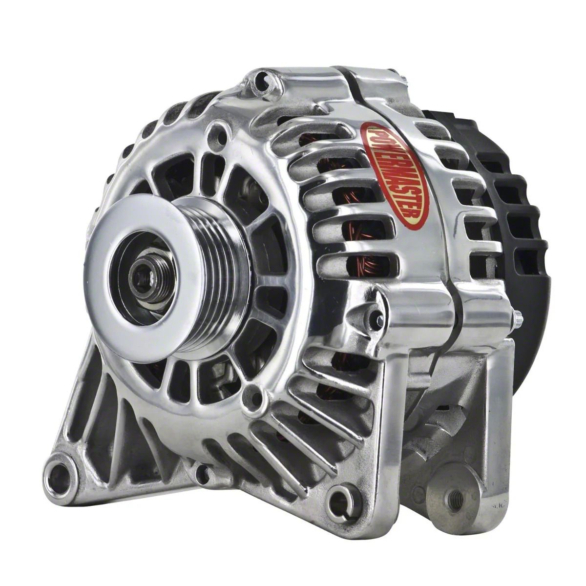 Powermaster Camaro CS130D Style Saddle Mount Alternator with 6-Groove Pulley; 165 Amp; Polished ...