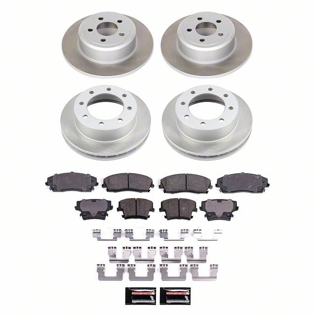 PowerStop Challenger Semi-Coated Brake Rotor and Pad Kit; Front and ...