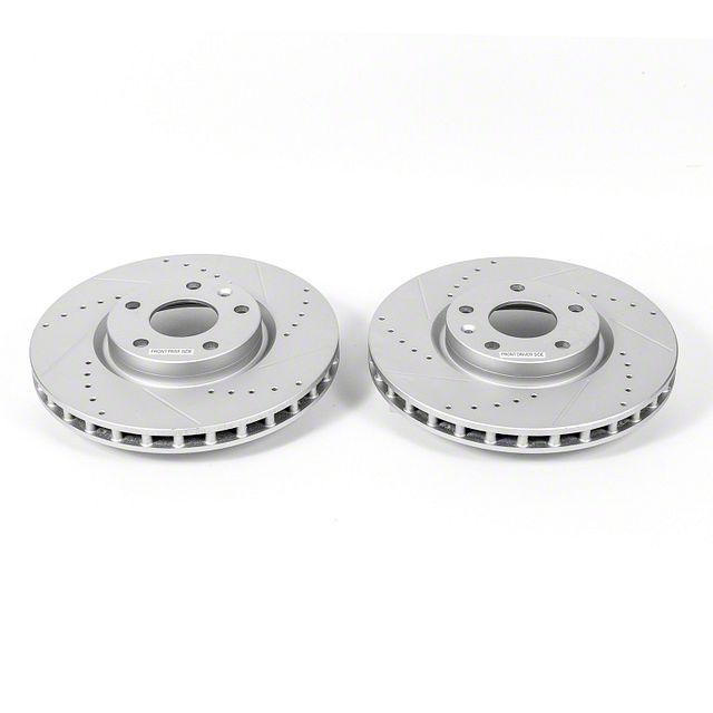 PowerStop Corvette Evolution Cross-Drilled and Slotted Rotors; Front ...