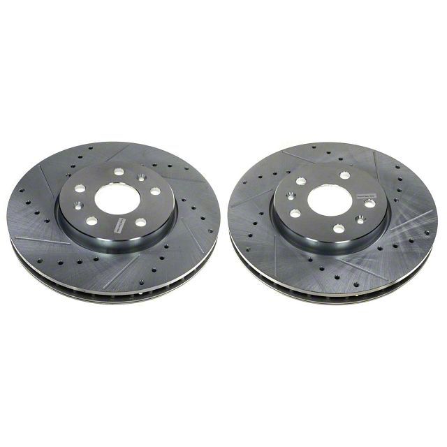 PowerStop Corvette Evolution Cross-Drilled and Slotted Rotors; Front ...
